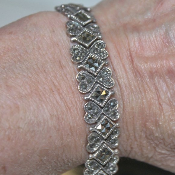 MC | Jewelry | Vintage Mc 925 Sterling Marcasite Tennis Bracelet | Poshmark